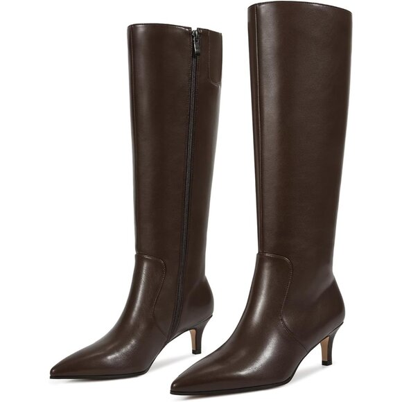 Elegant Chocolate Brown Knee High Boots Images